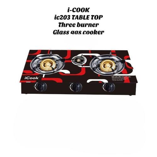 Best price for I Cook icook 3 Burner Gas Cooker Auto Ignition Glass Top ...