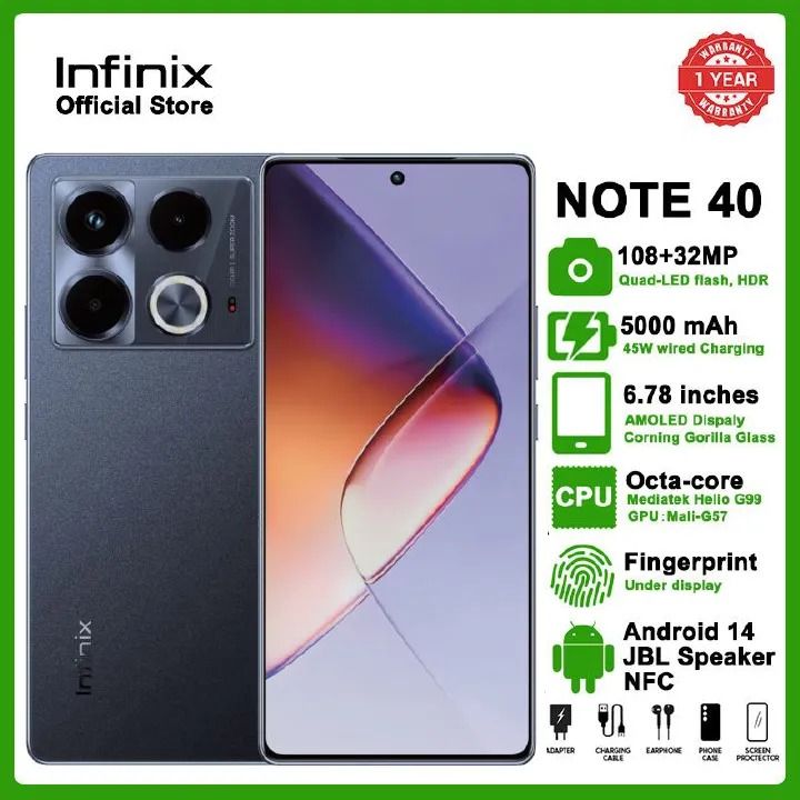 Best price for [NEW ]Infinix NOTE 40 256GB ROM + 16GB (8GB + 8GB ...