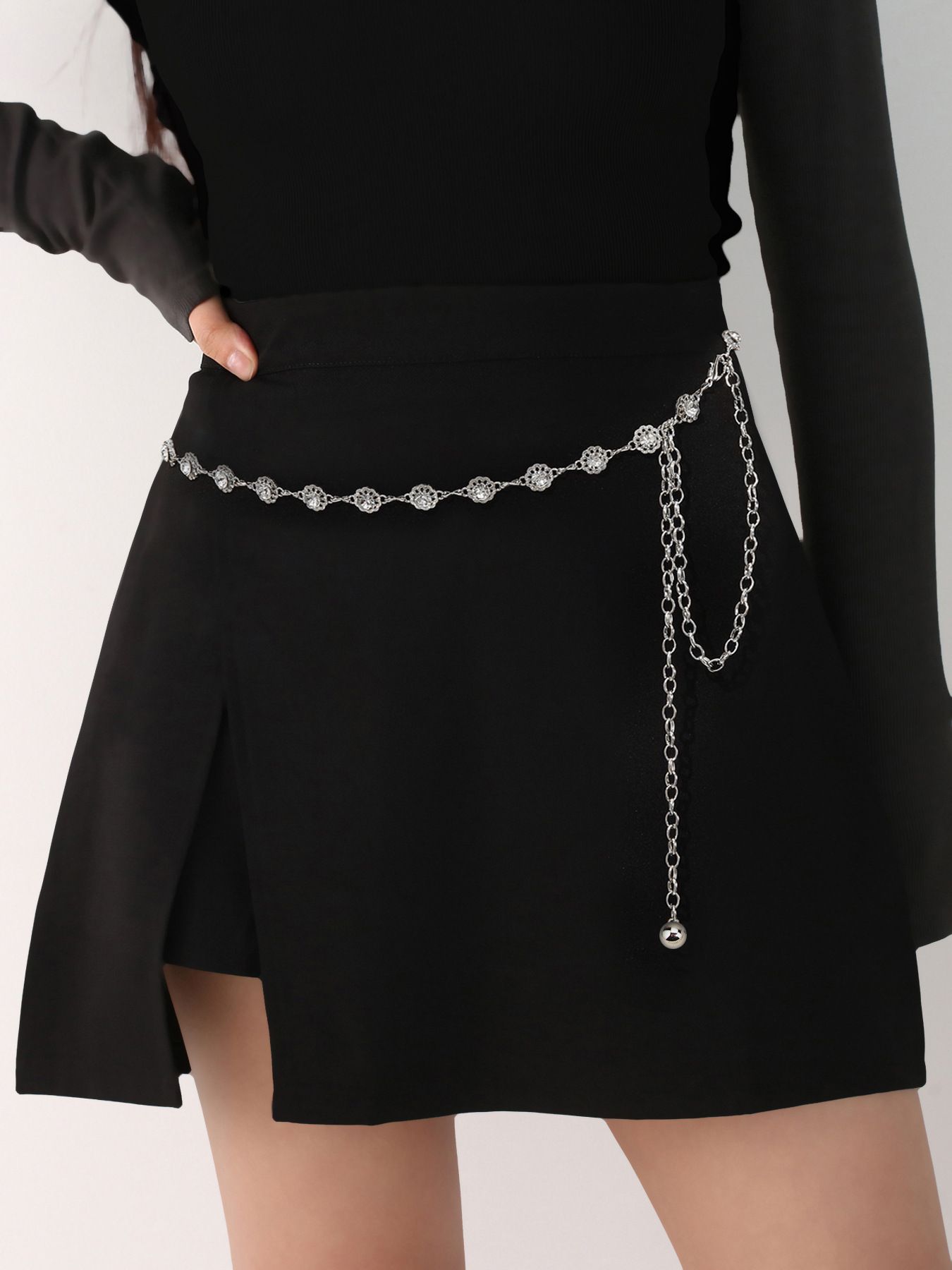 Best price for Small niche design, metal flower waist chain, women's ...