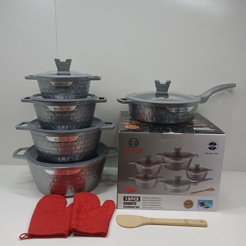 Best price for Bosch 13pc Cookware set with Silicon lid frying pan each ...