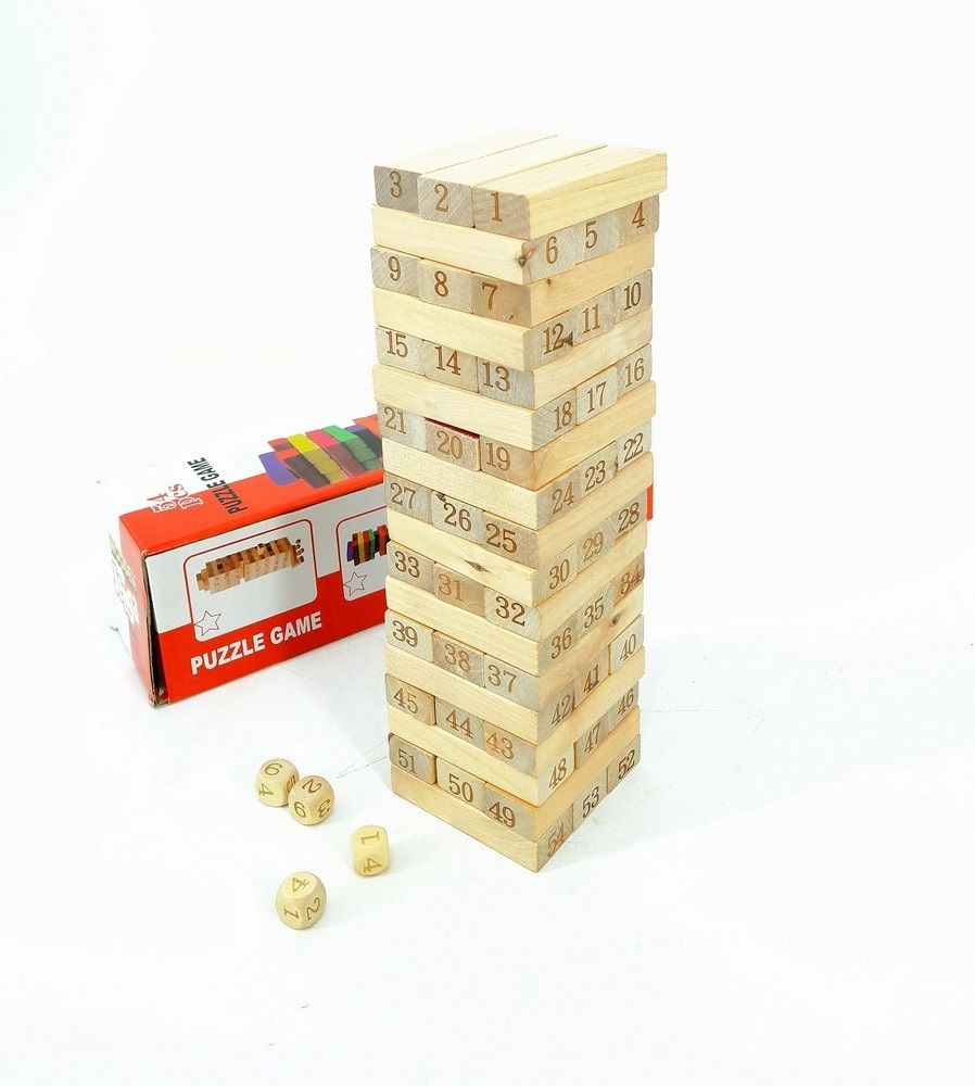Best price for 54PCS Jenga Puzzle Game with Real Wood Pieces Color-Red ...