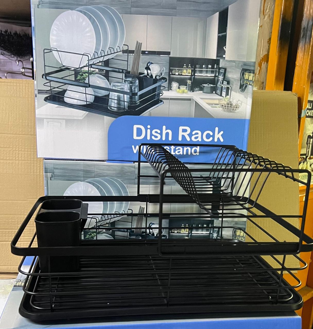 Best price for 2 layer advanced black dish rack Rust-Proof and Easy to ...