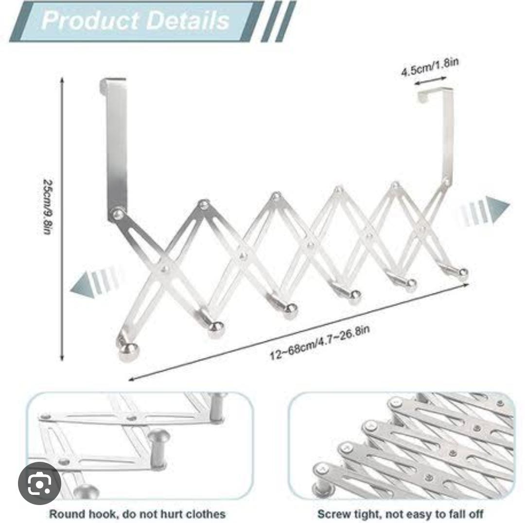 Best price for Retractable Behind the door 6 hook hanger This over-the ...
