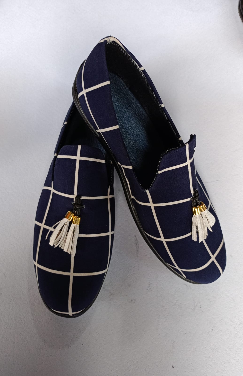 Best price for Mens Classic Blue and White Designer Loafer Shoes ...