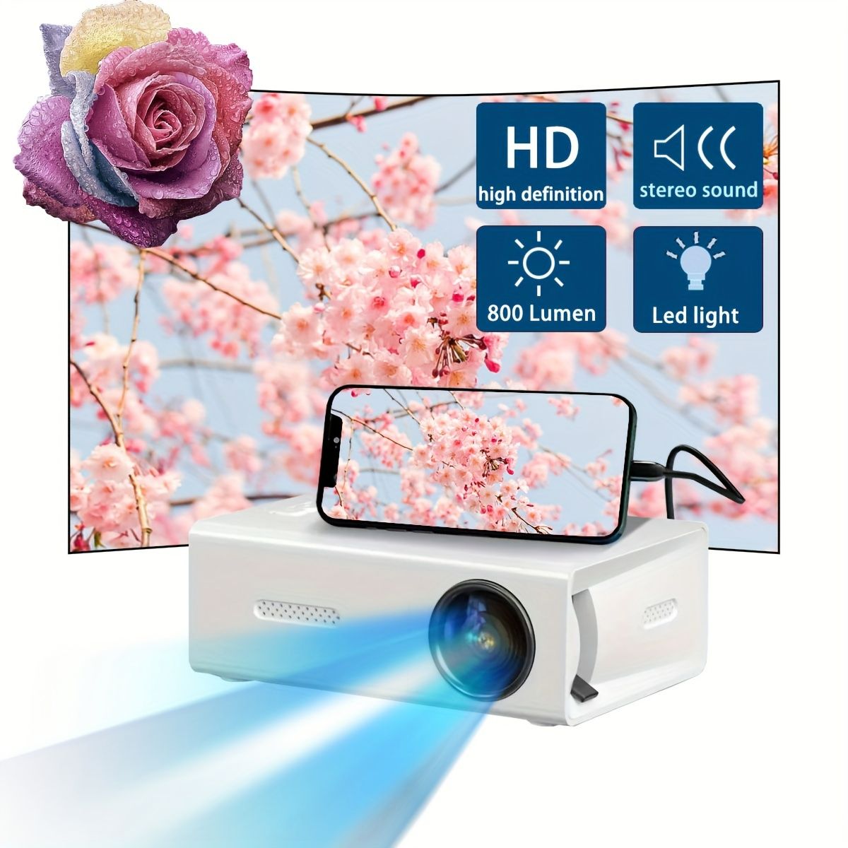 Best price for Mini HD Portable Projector - Crisp, Vibrant Viewing Anywhere - Built-in Speakers ...