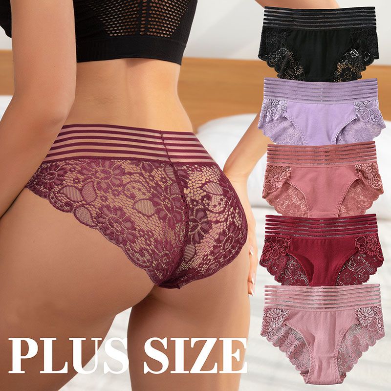 Best price for 5pcs Women's Floral Embroidery Underwear Sexy Lace High Waist Panties Stretch ...