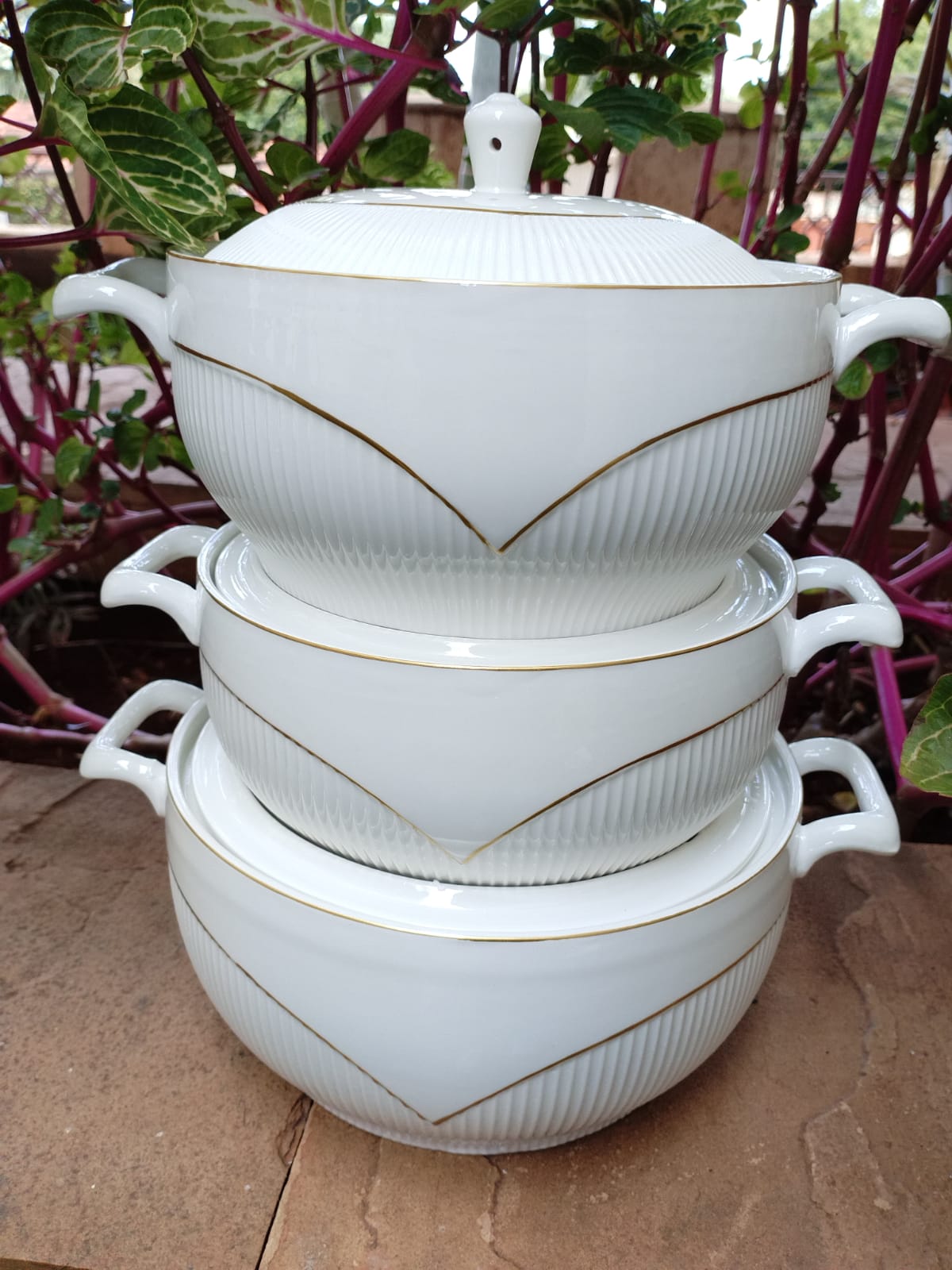 Best price for New 3 pc unique and fancy ceremic kitchen soup pot Color ...