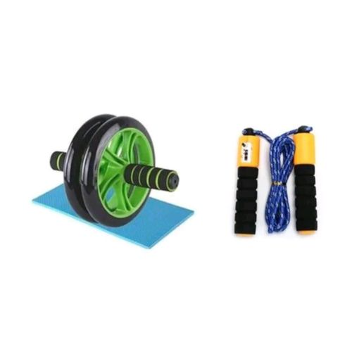 Best price for Double Wheel Abs roller with free knee mat plus digital ...