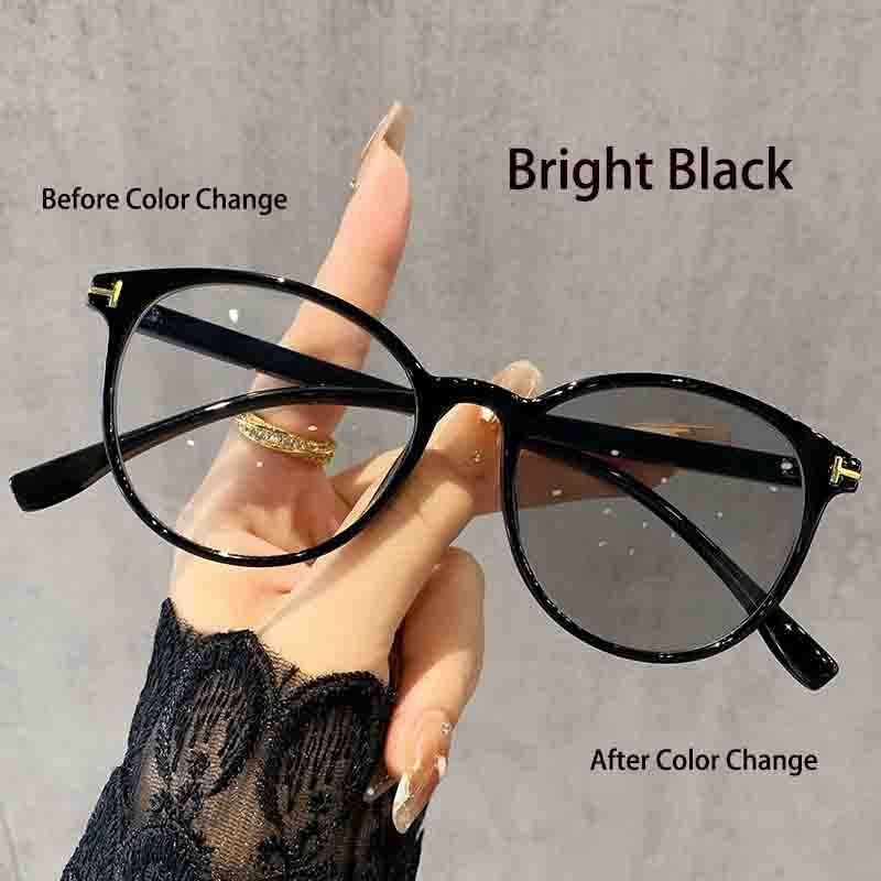 Best price for Ladies Trendy Photochromic Retro Round Glasses Frame ...