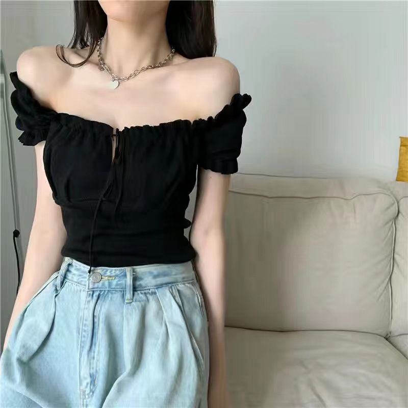Best price for 1pcs Fashion collarbone high-end line shoulder top women ...