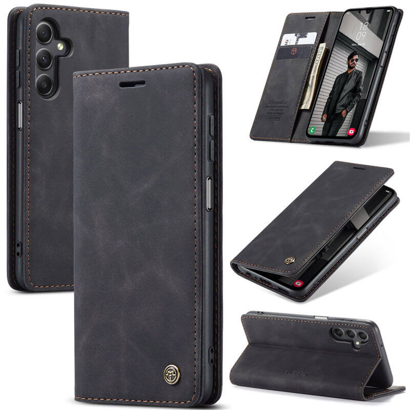 Best price for Caseme Black Wallet Retro Leather Kickstand Flip Case ...