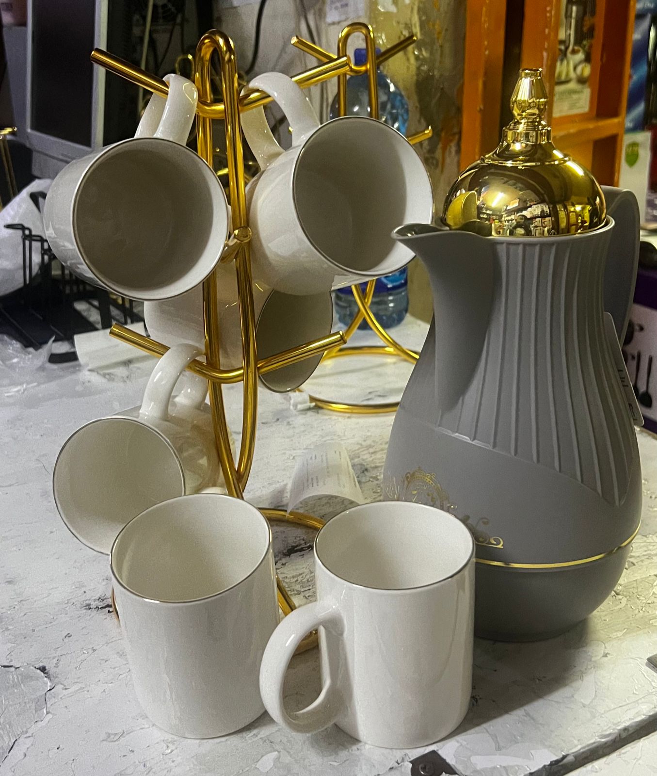 Best price for 6 pcs ceramic mugs flask Sleek and durable 1L vacuum ...