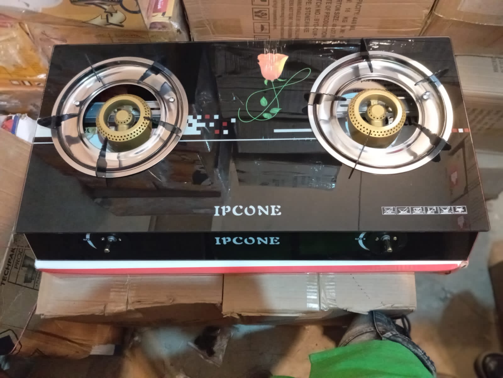 Best price for ipcone glass cooker Glass top double swirl burner saving ...