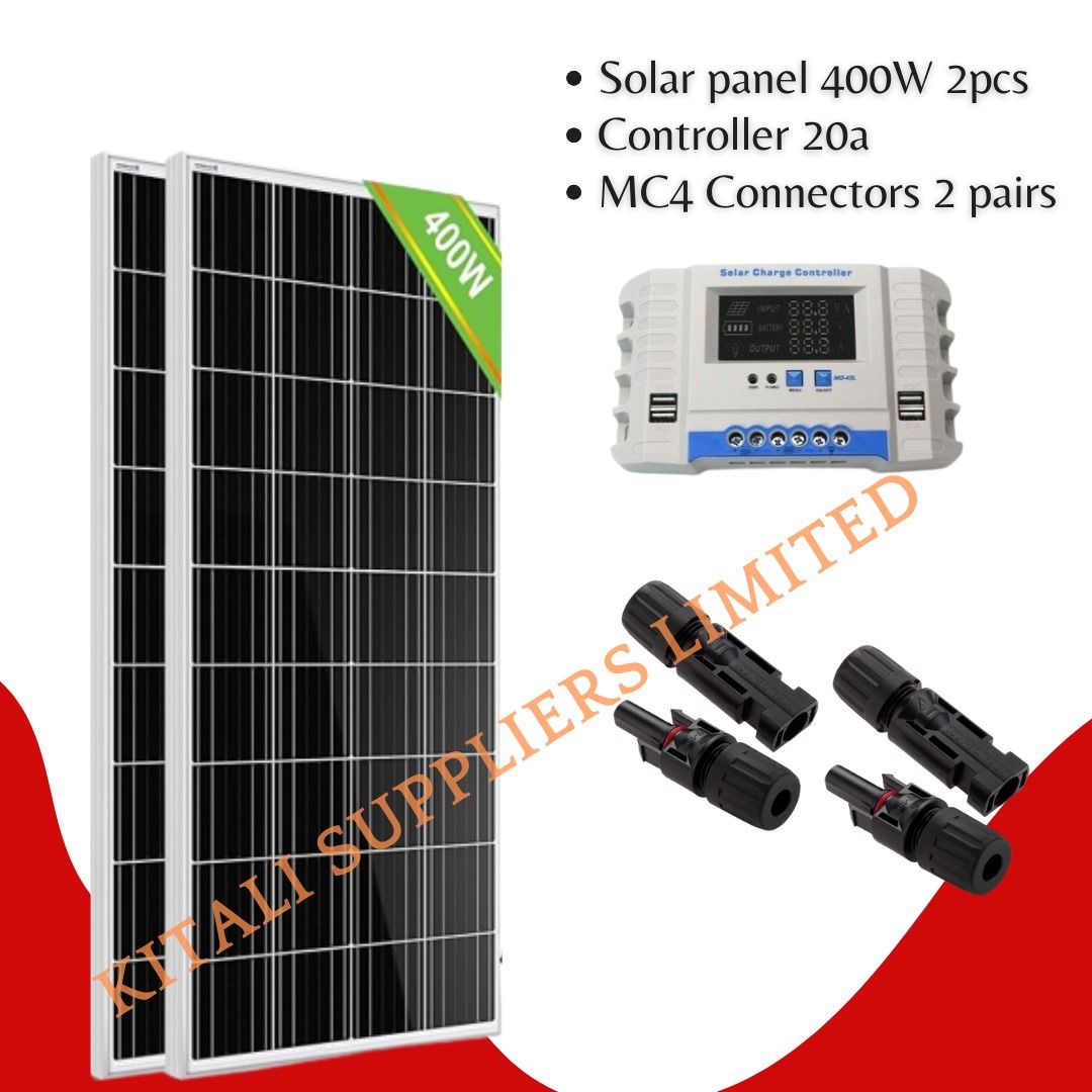 Best price for 400w solar panel mono cell panel 2pc 20amps controller ...