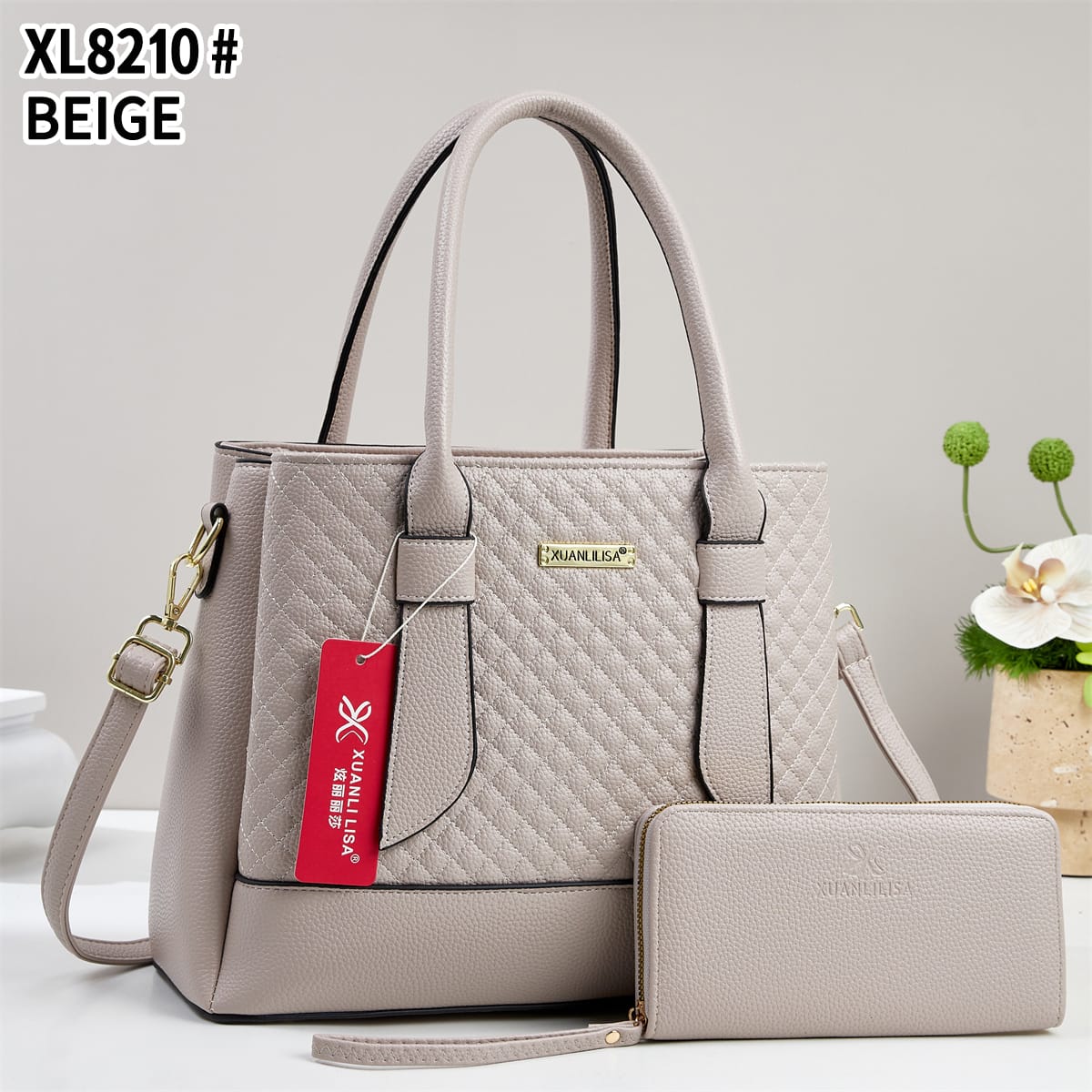 Best price for Stylish 2 in 1 women’s handbag and wallet set made from ...