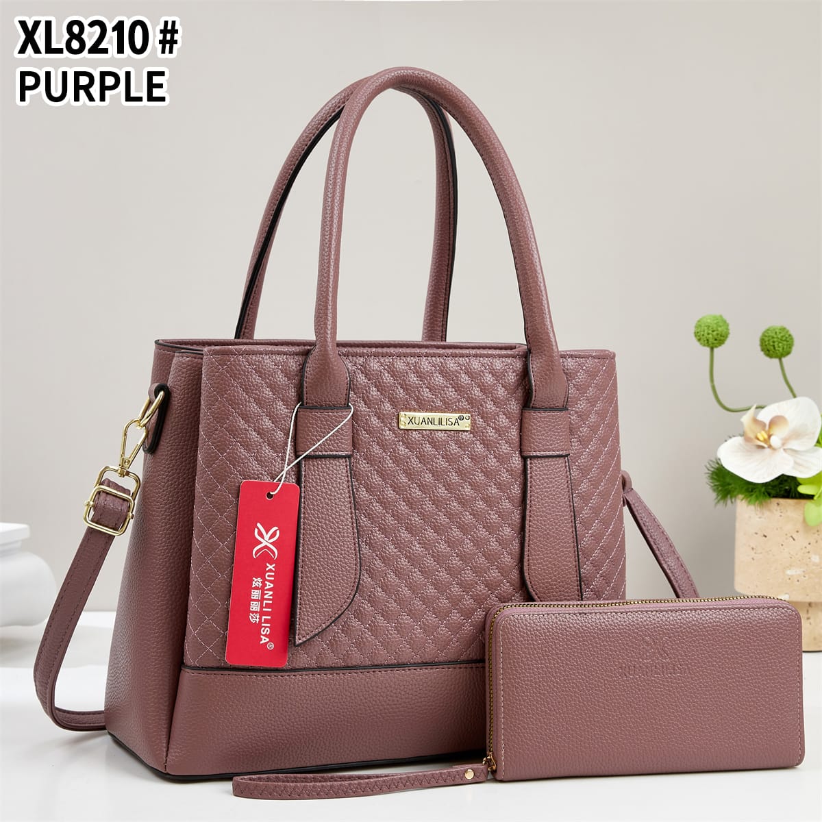 Best price for Stylish 2 in 1 women’s handbag and wallet set made from ...